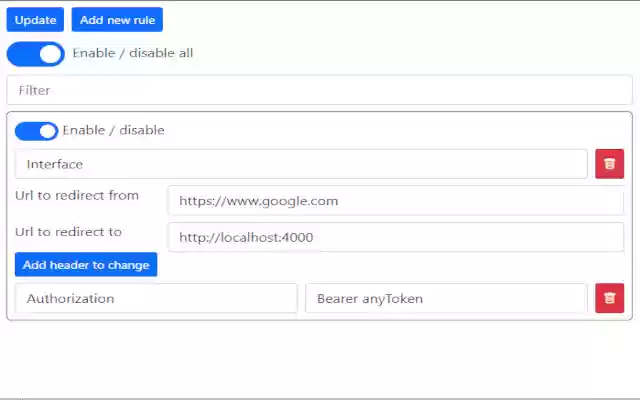 XHR Request Interceptorin Chrome with by
