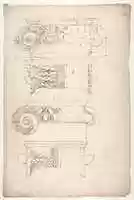 Unidentified, Ionic capitals, two front and side